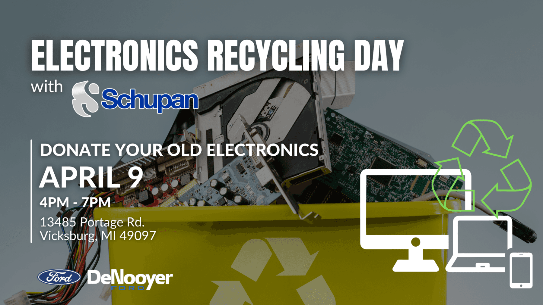 Join Electronics Recycling Day Near Centreville, MI at DeNooyer Ford