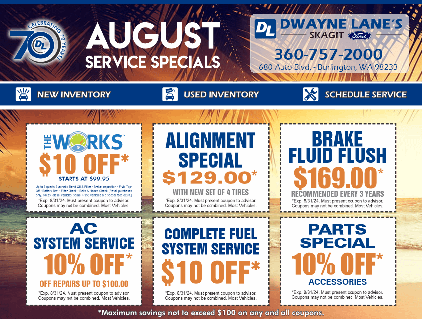 Ford Service Coupons | Burlington | Dwayne Lane's Skagit Ford